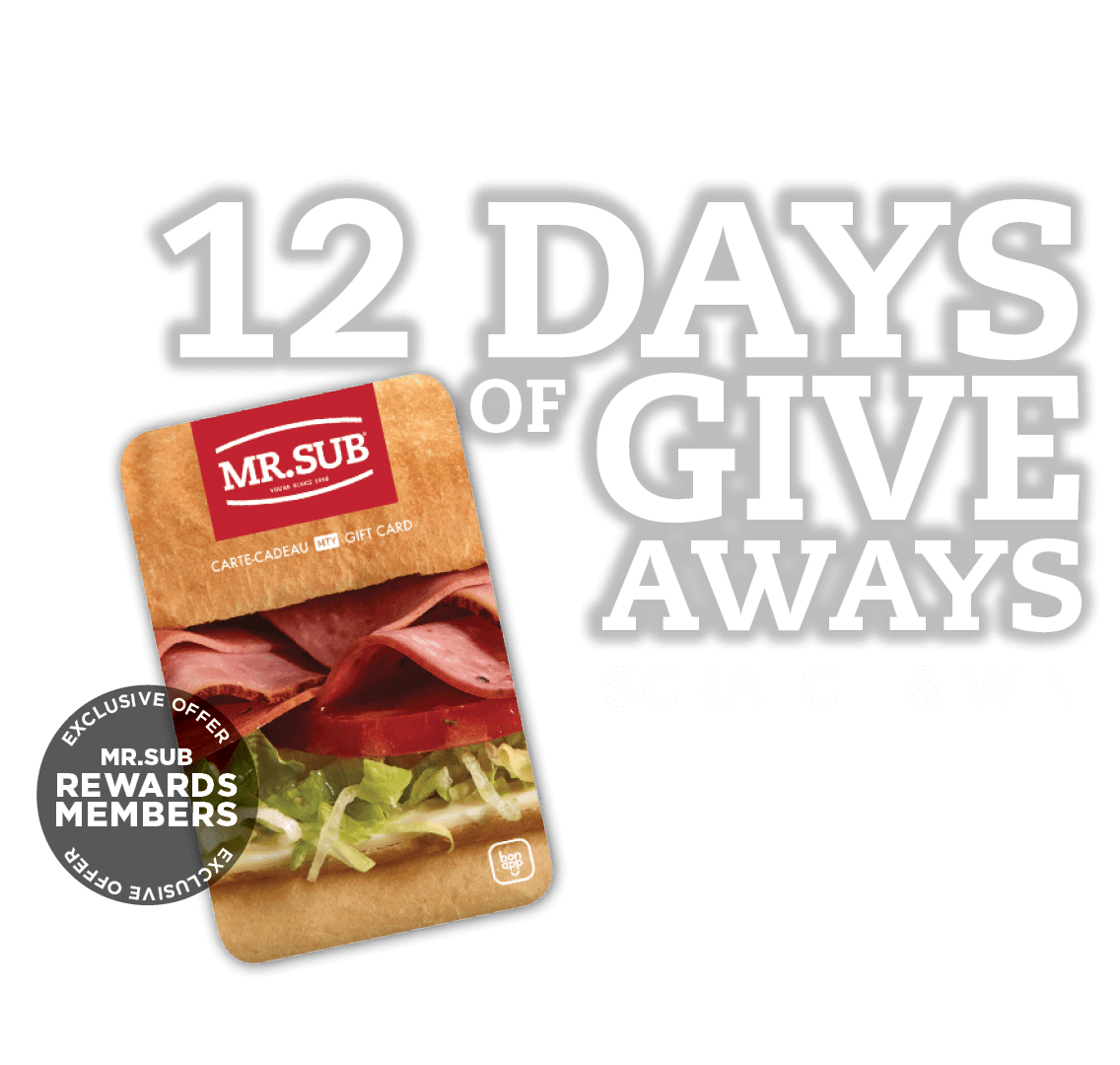 12 DAYS OF GIVEAWAYS CONTEST | MR.SUB REWARDS MEMBERS
